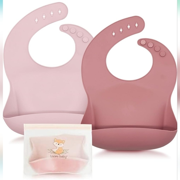 teemi baby | Accessories | New Teemi Baby Silicone Bibs Set Of 2 For Babies And Toddlers Food ...